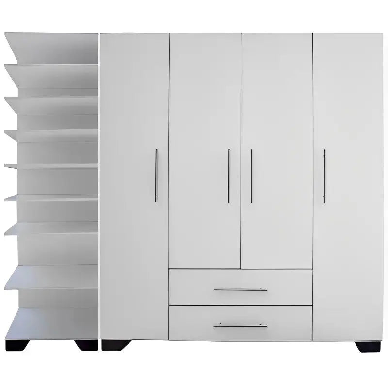 Freestanding 4 Door With Drawers & Shelves Combo | City Cupboards®